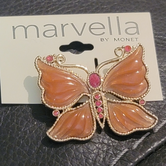 Monet | Jewelry | Marvela By Monet Butterfly Brooch Pin Rhinestones ...